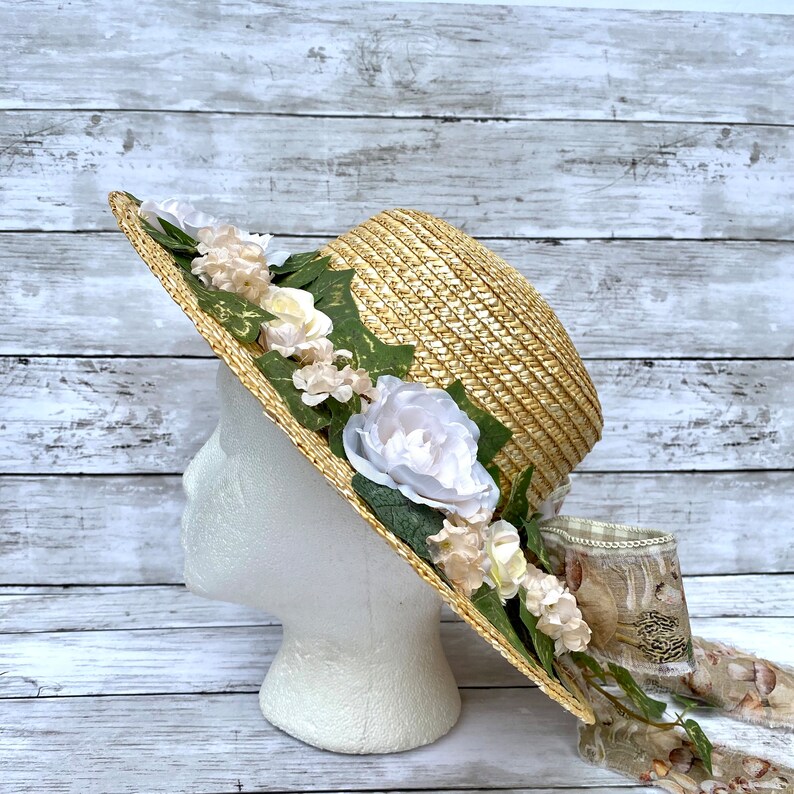 Cottagecore Mushroom Hat Womens Summer Hat Flat Top Boater - Etsy