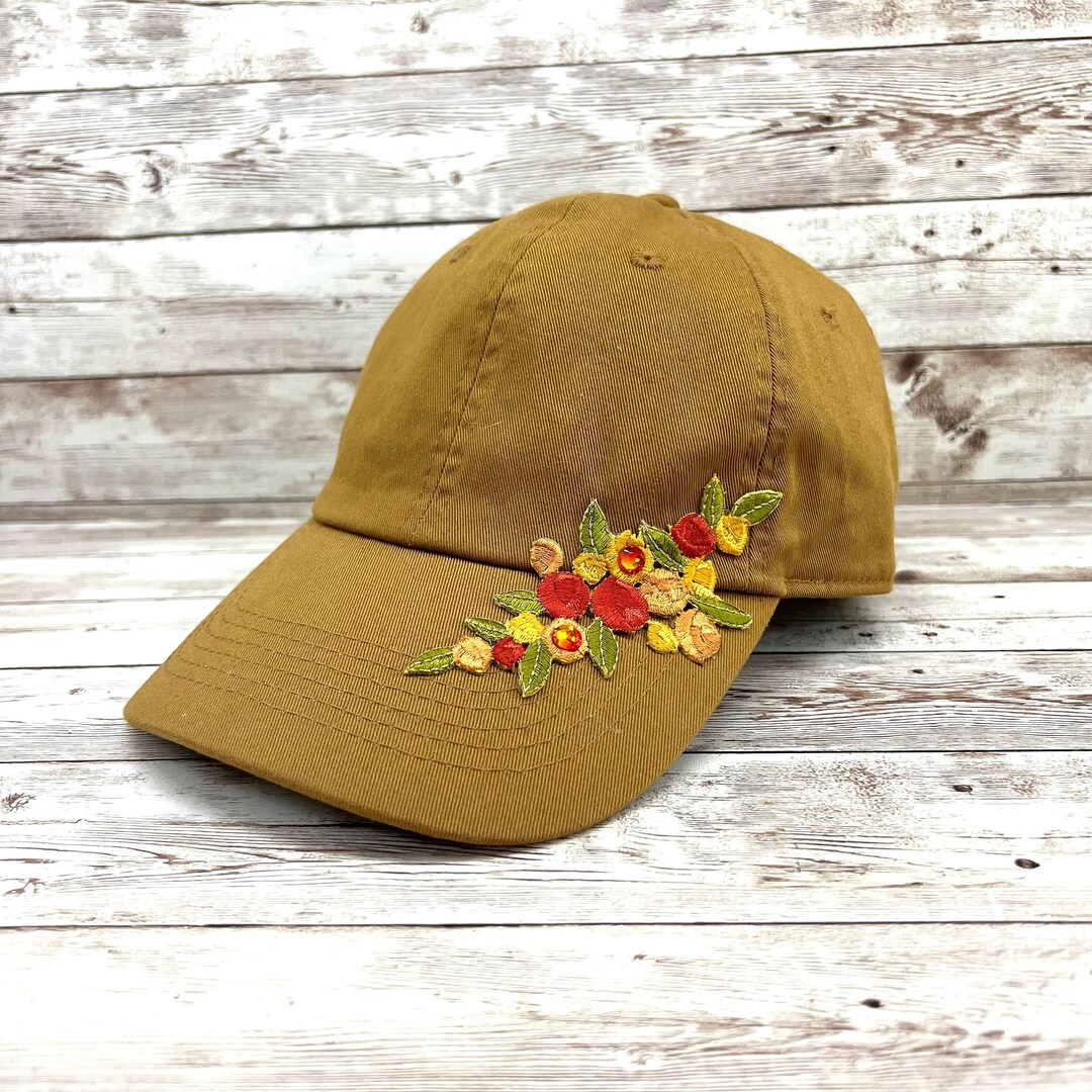 Womens Ball Cap, Hat With Crystals, Flower Baseball Cap, Birthday Gift ...