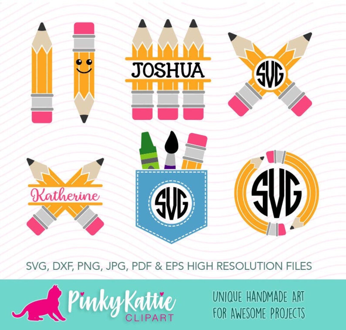 Back to School Monogram Pencil Monogram School Monogram | Etsy