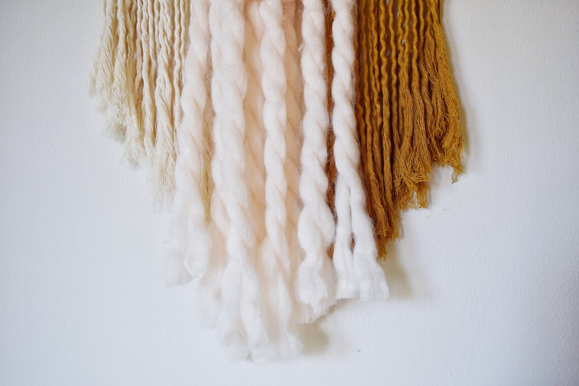The Shag // Macrame Wall Hanging on Gold Hoop With Custom Color Combo ...