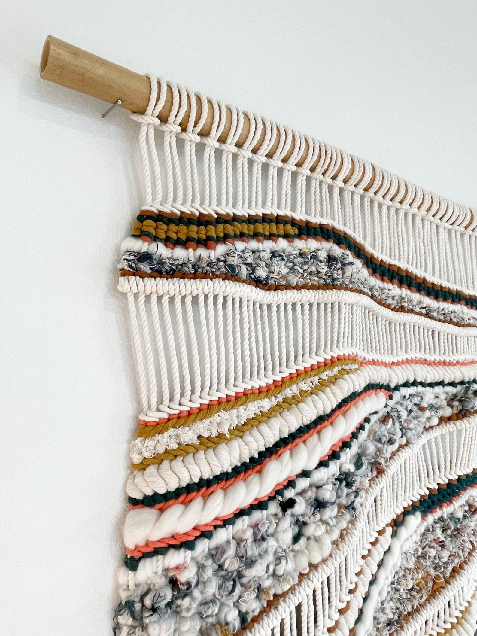Large Macraweave Fiber Art Wall Hanging | Scrapped | on Bamboo Shoot ...