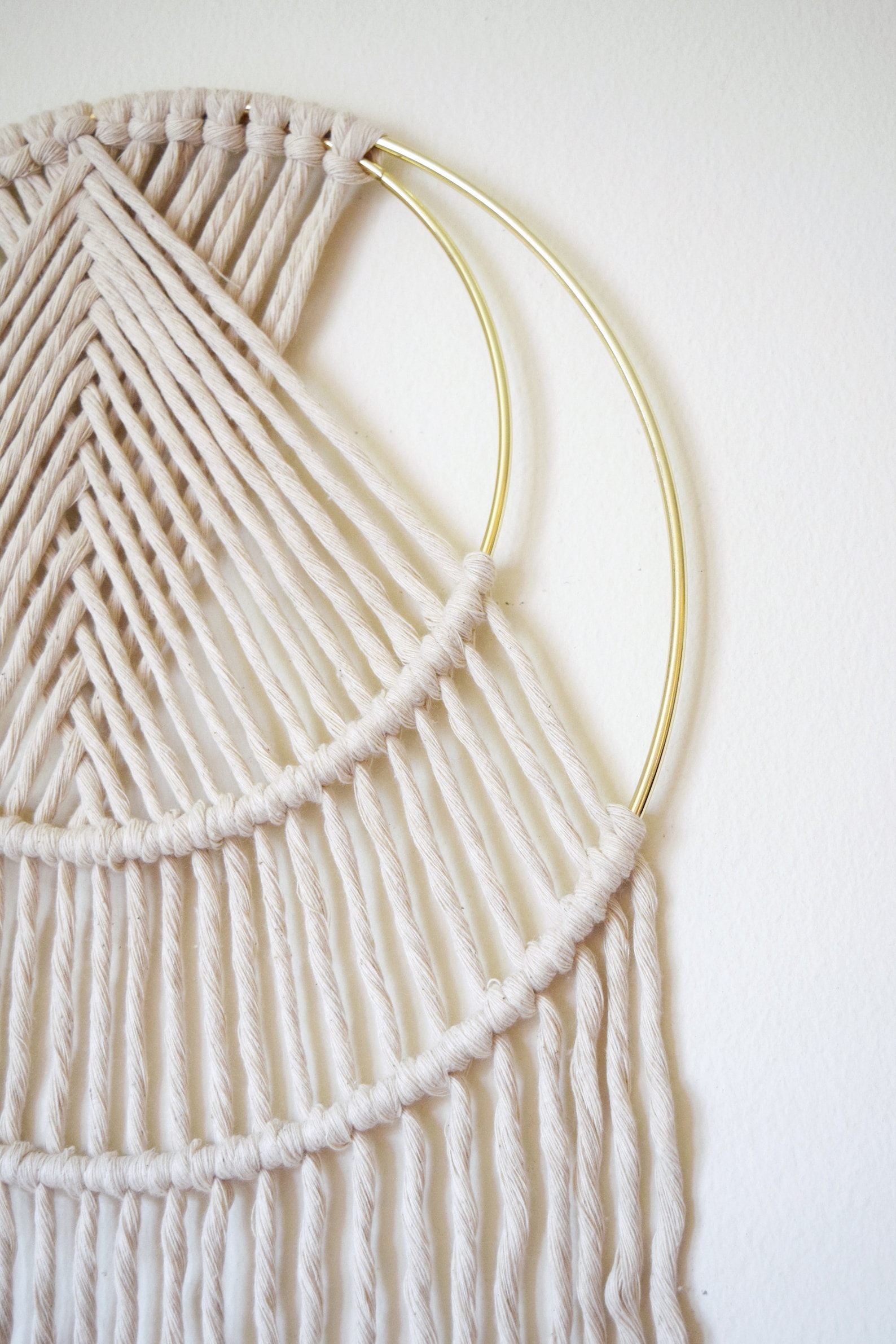 The Classic // Macramé Wall Hanging on Gold Hoop With Custom Color ...