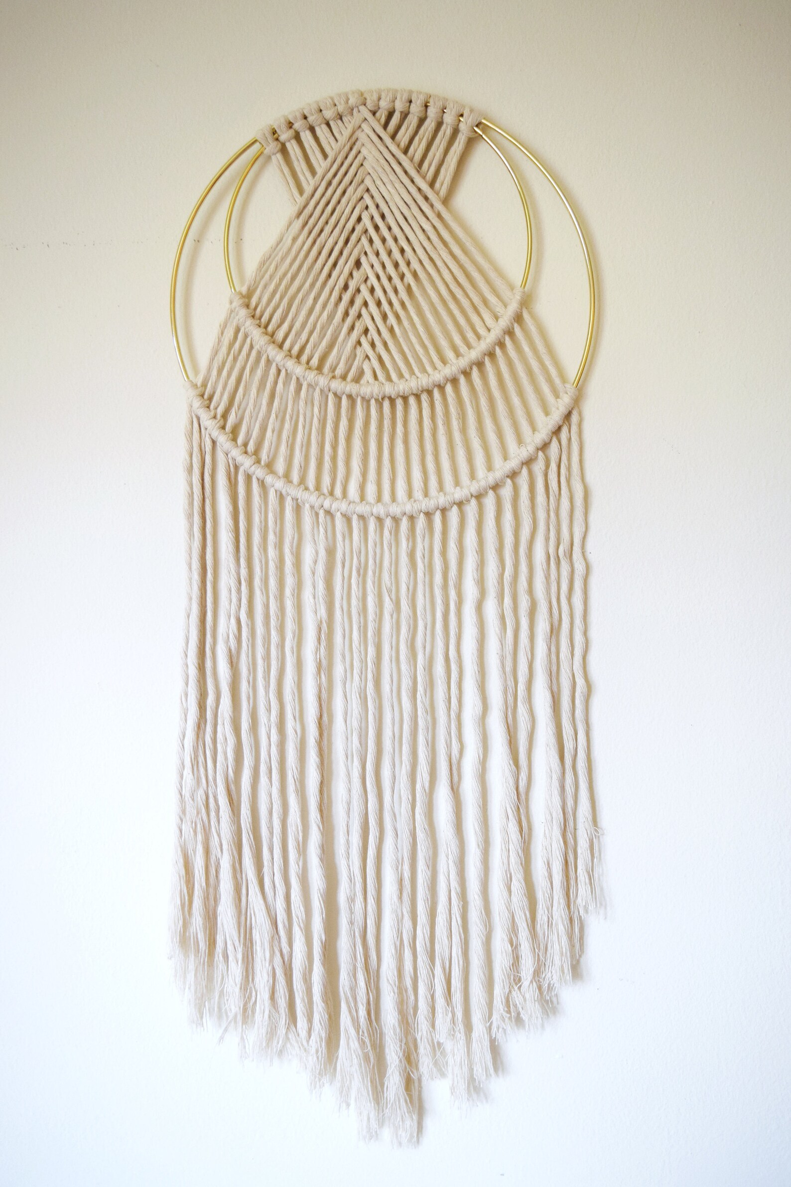 The Classic // Macramé Wall Hanging on Gold Hoop With Custom Color ...