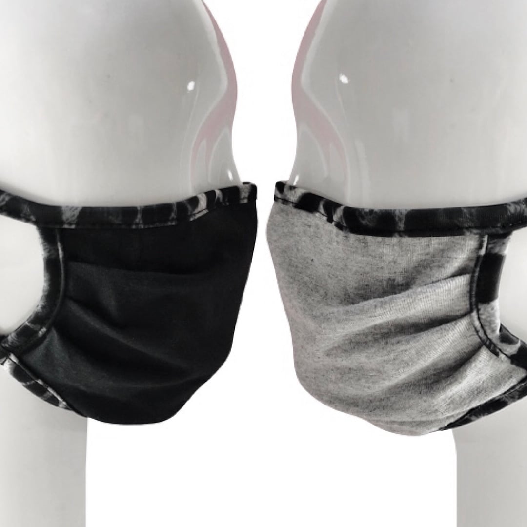 2-PACK Gray-blue Leopard Face Mask With Nose Wire and Filter - Etsy