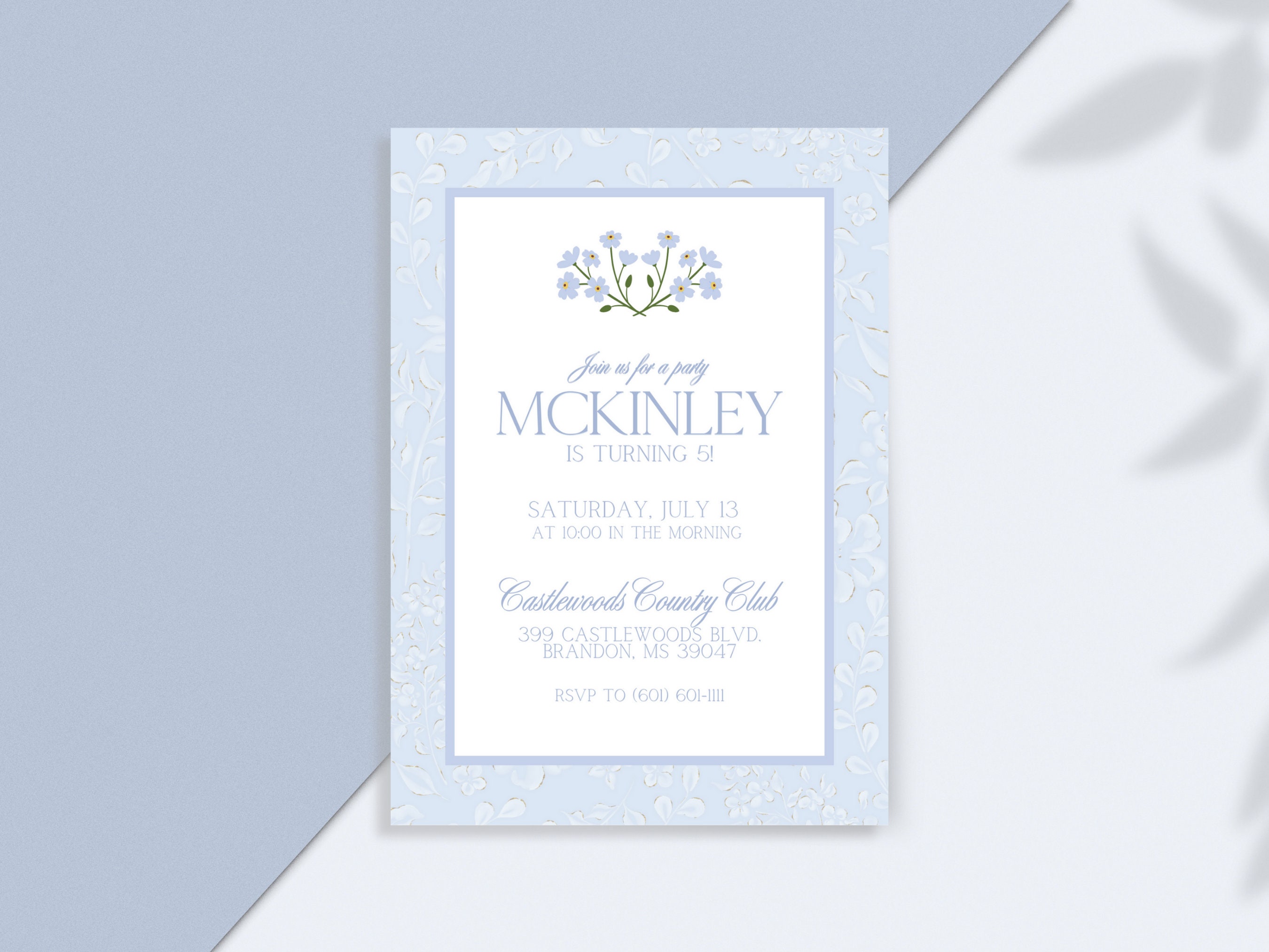 Girl Birthday Invitation Canva Template, Classic Birthday Invitation ...