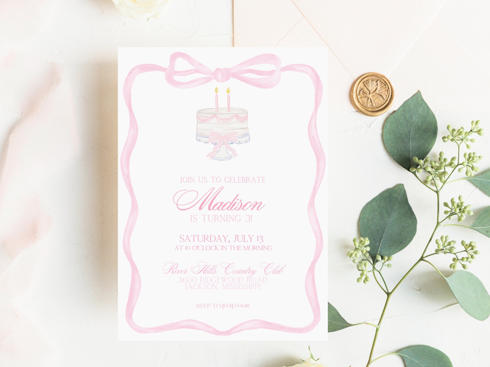 Canva Girl Birthday Invitation Template, Classic Birthday Invitation ...