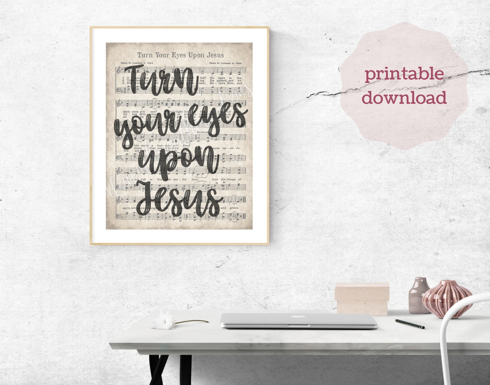 Turn Your Eyes Upon Jesus Printable Wall Art Christian Wall | Etsy