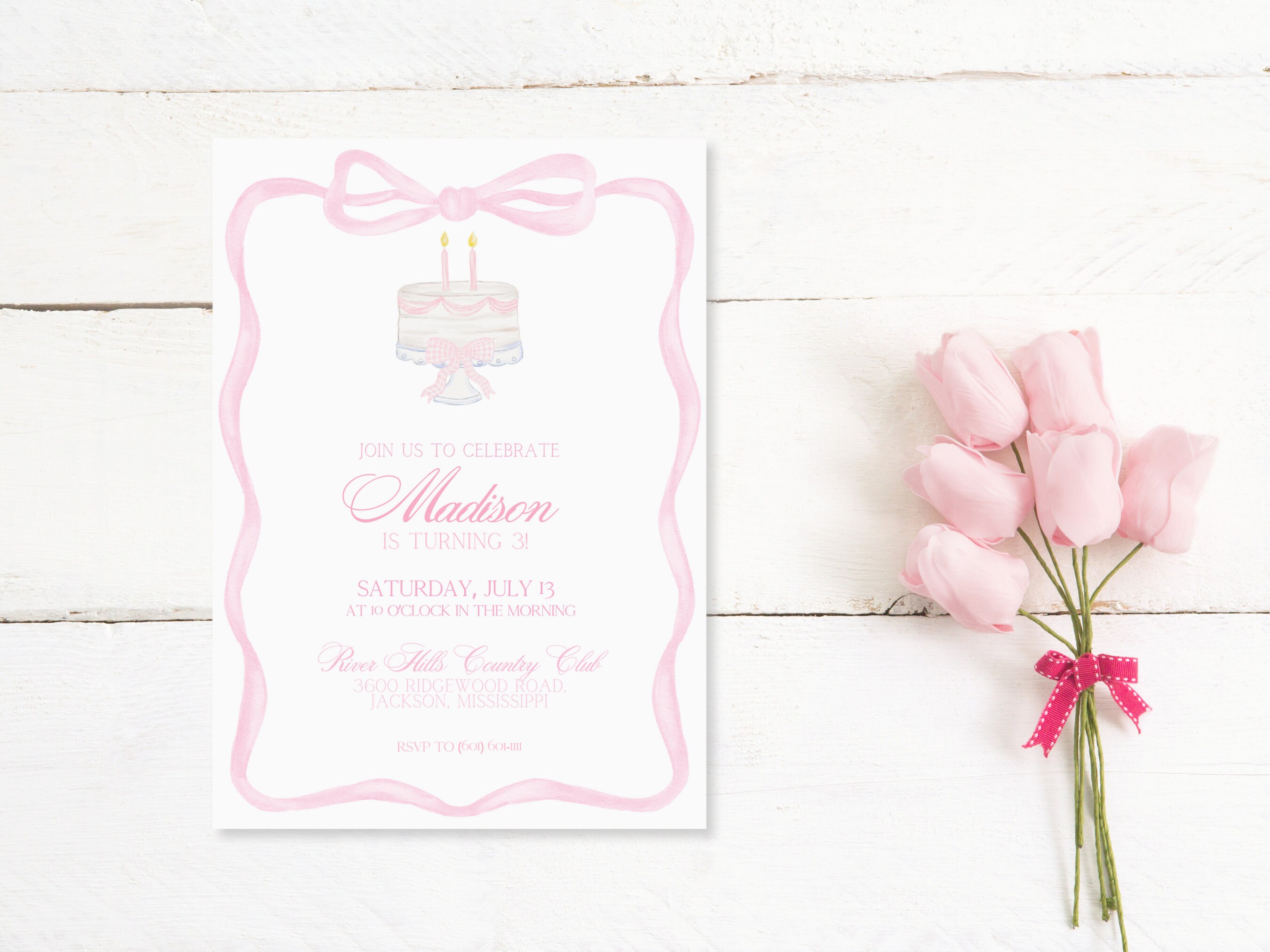 Canva Girl Birthday Invitation Template, Classic Birthday Invitation ...