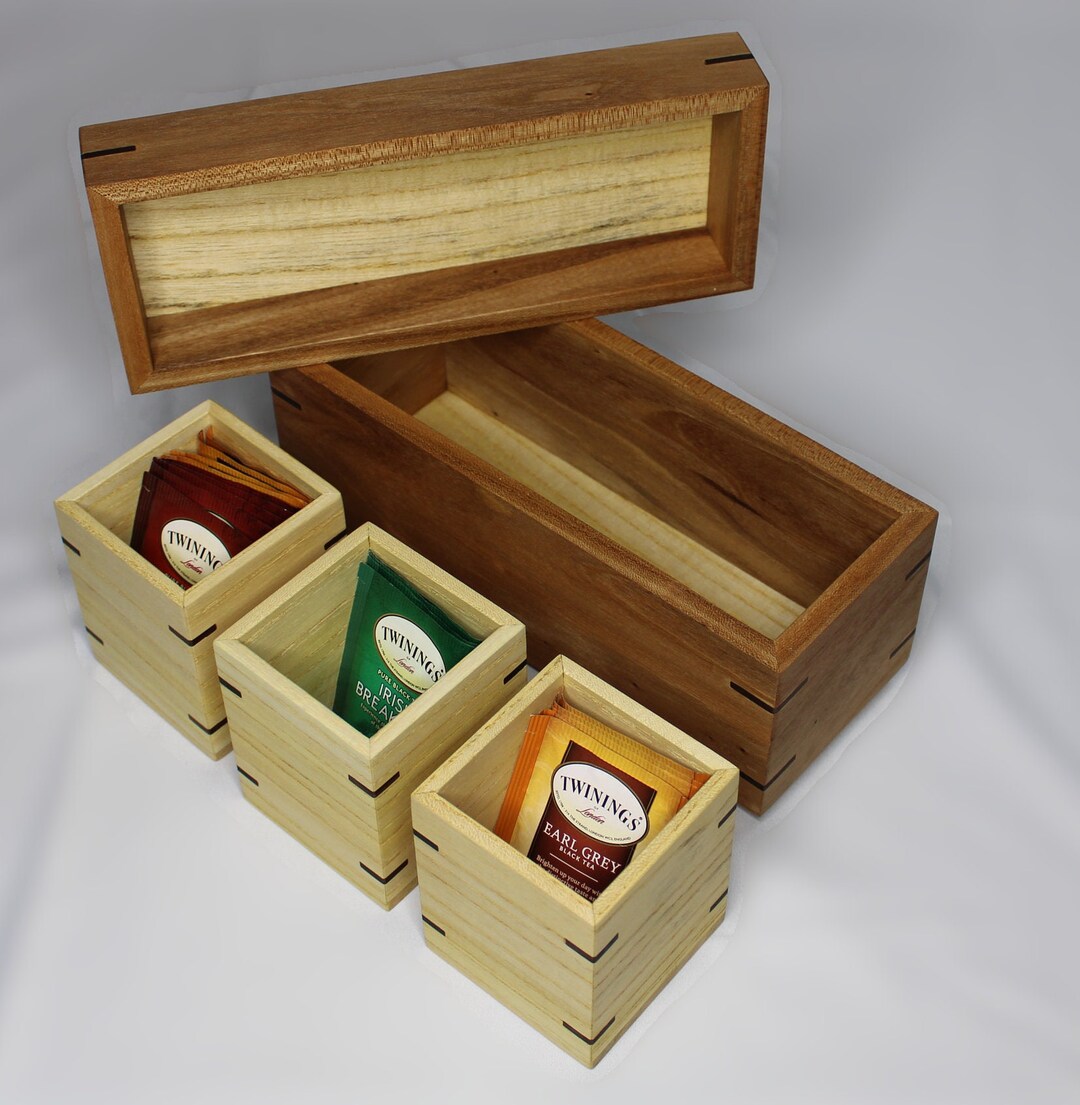 Solid Hardwood Tea Box Set - Etsy