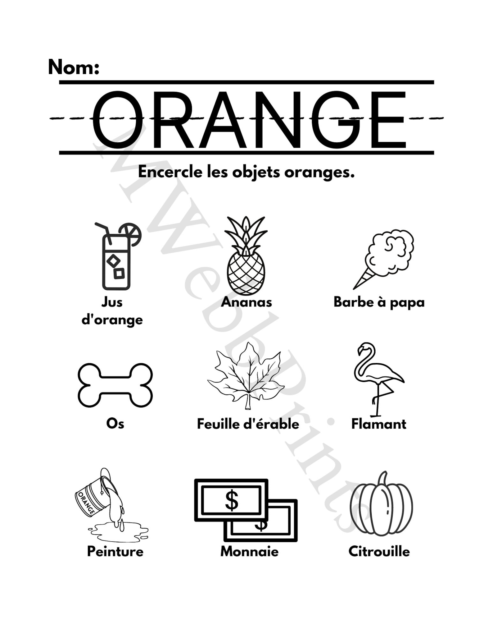 French Colors Preschool Activity Printable Bundle Les Couleurs Français ...