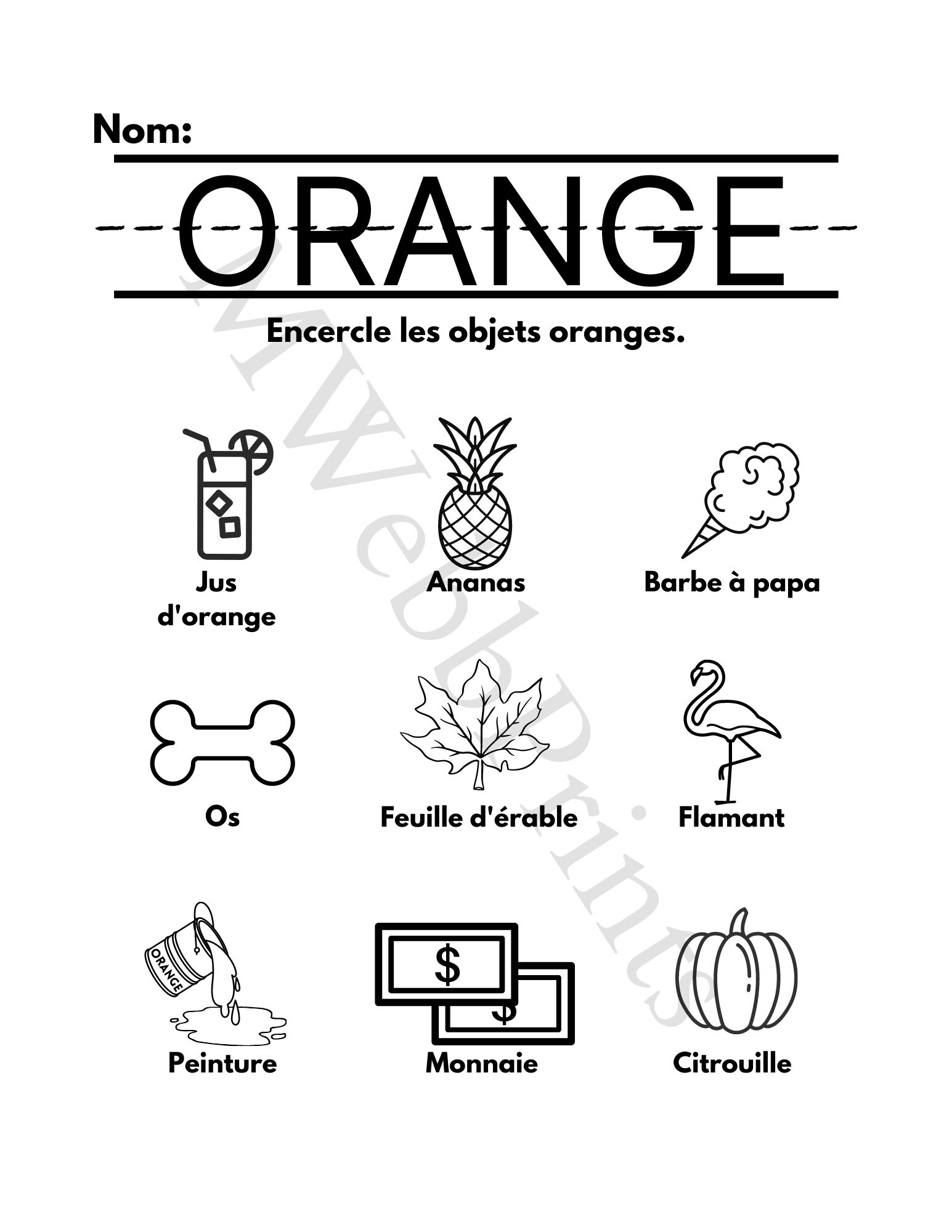 French Colors Preschool Activity Printable Bundle Les Couleurs Français ...