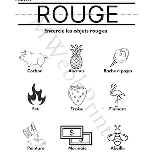 French Colors Preschool Activity Printable Bundle Les Couleurs Français ...