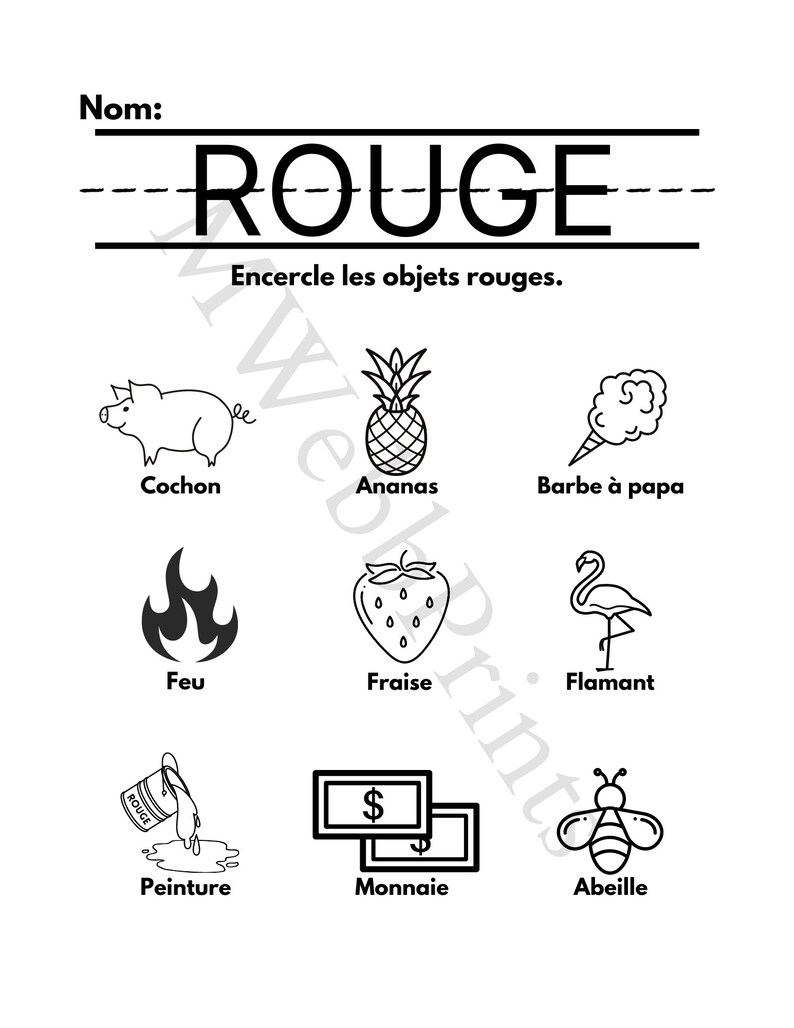French Colors Preschool Activity Printable Bundle Les Couleurs Français ...