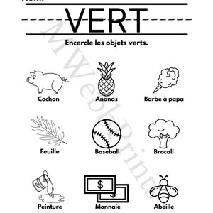 French Colors Preschool Activity Printable Bundle Les Couleurs Français ...