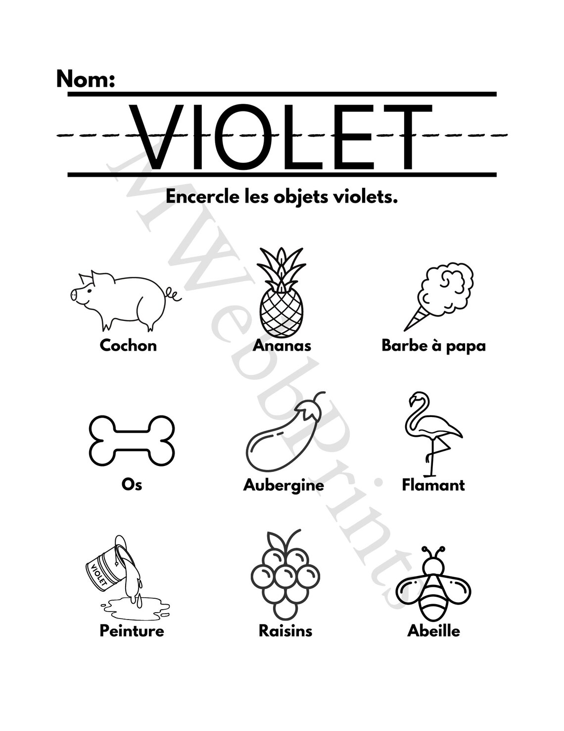 French Colors Preschool Activity Printable Bundle Les Couleurs | Etsy