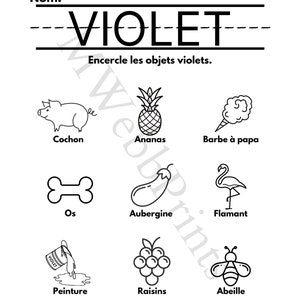 French Colors Preschool Activity Printable Bundle Les Couleurs Français ...