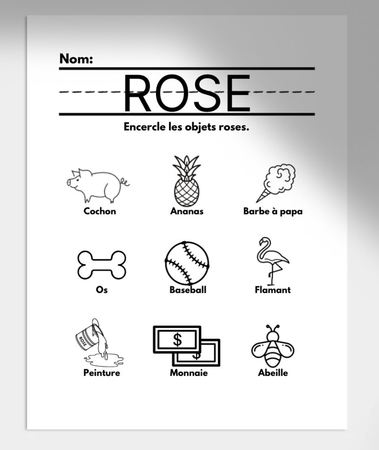 French Colors Preschool Activity Printable Bundle Les Couleurs Français ...