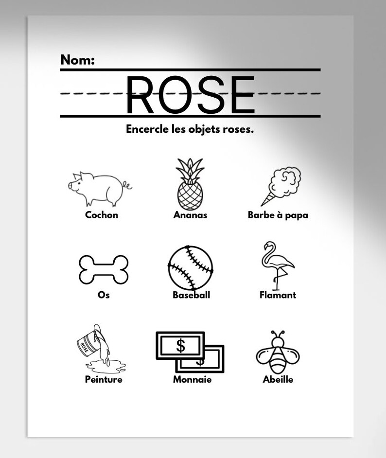 French Colors Preschool Activity Printable Bundle Les Couleurs Français ...