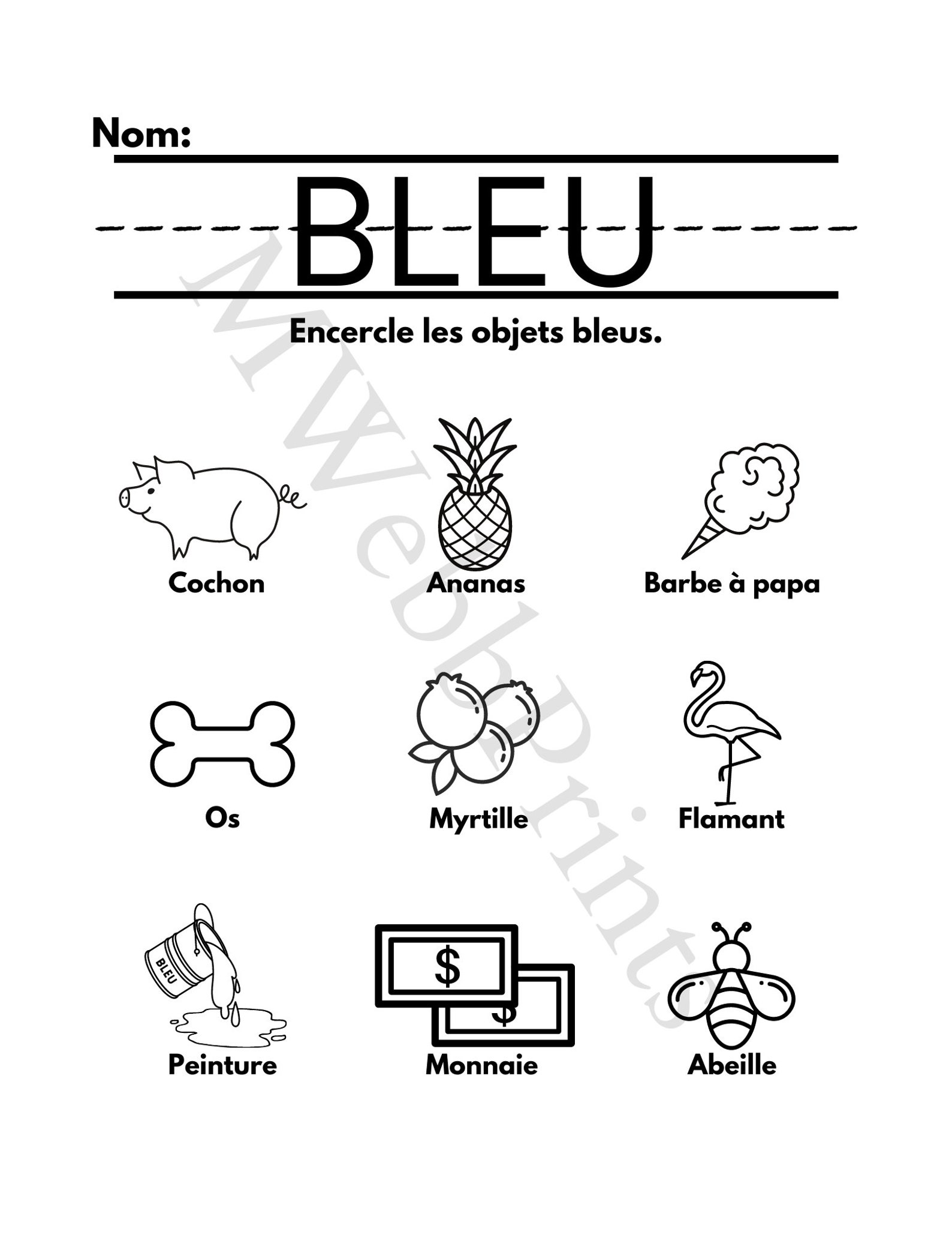 French Colors Preschool Activity Printable Bundle Les Couleurs Français ...