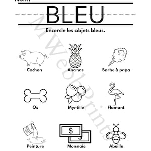 French Colors Preschool Activity Printable Bundle Les Couleurs Français ...