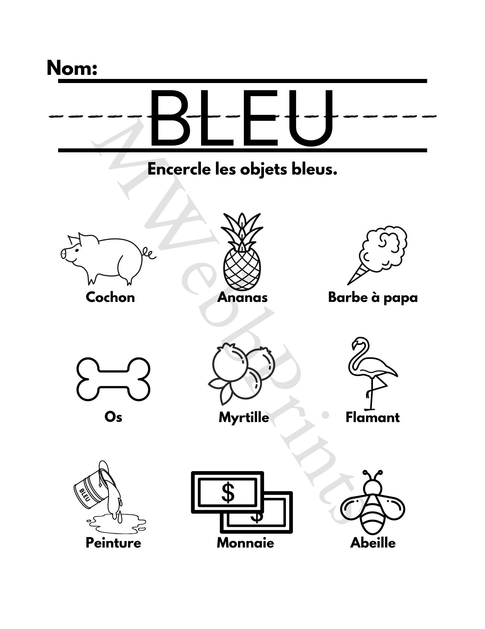 French Colors Preschool Activity Printable Bundle Les Couleurs Français ...