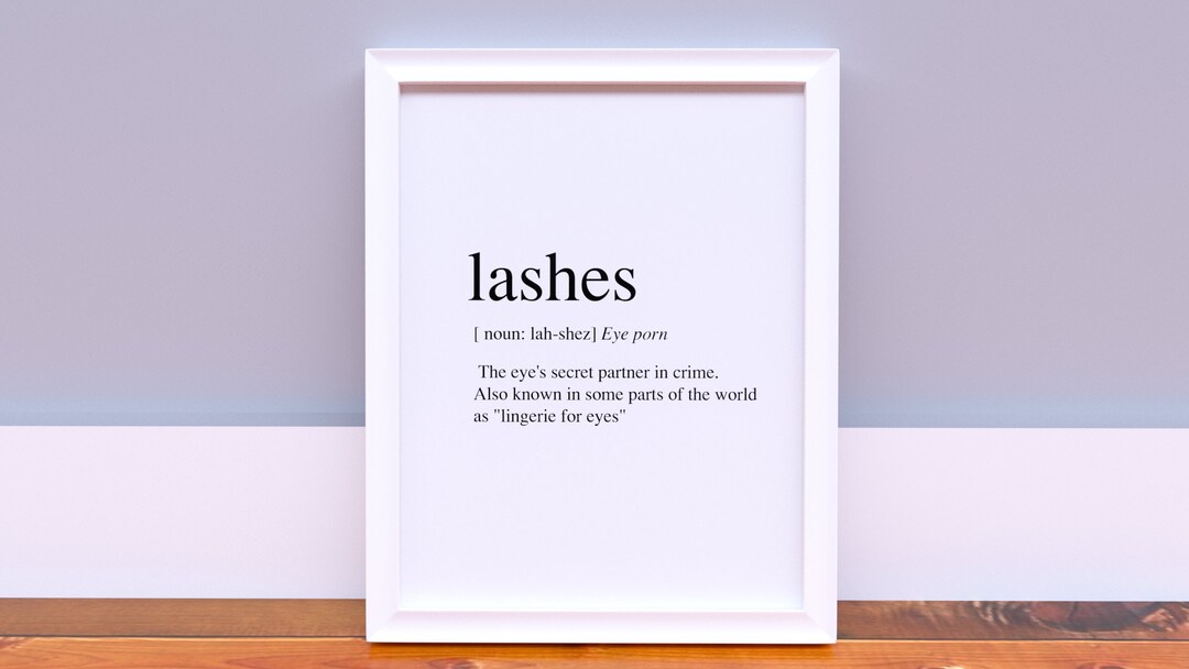 Lashes Definition Wall Art - Etsy UK