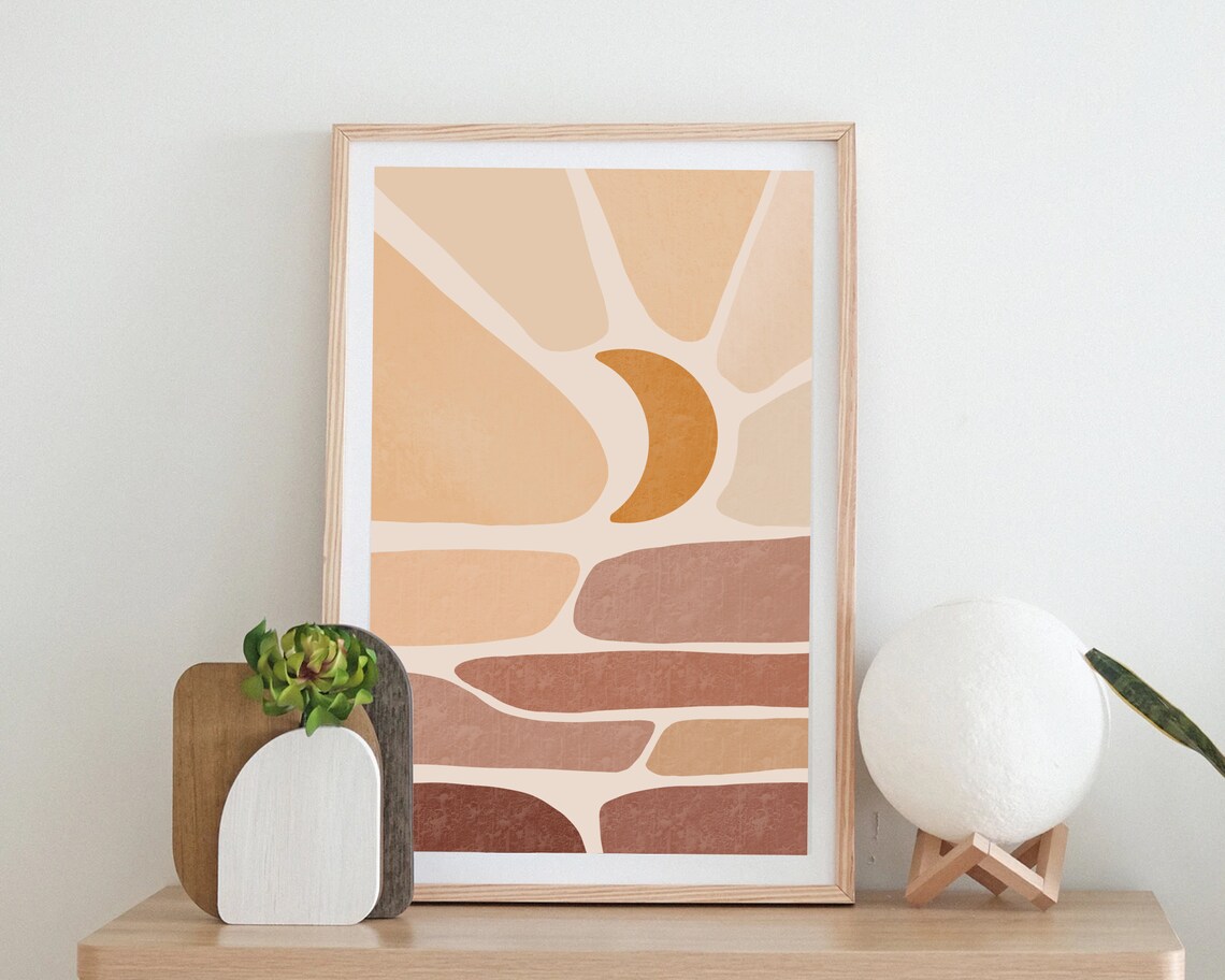Boho Print Set of 3 Boho Art Prints Set Minimalist Poster | Etsy