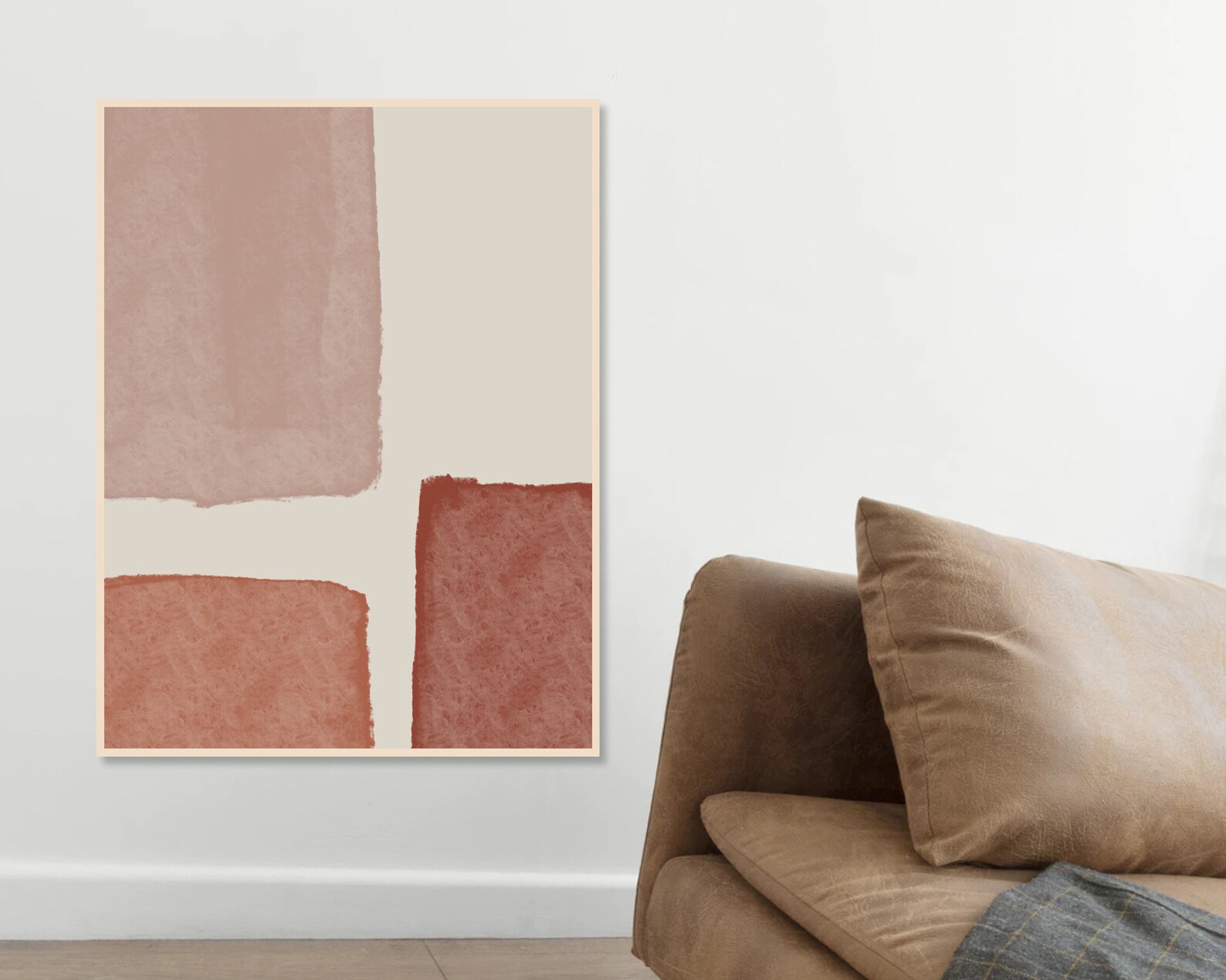 Boho Art Prints Set of 3 Abstract Shapes Prints Terracotta Red | Etsy