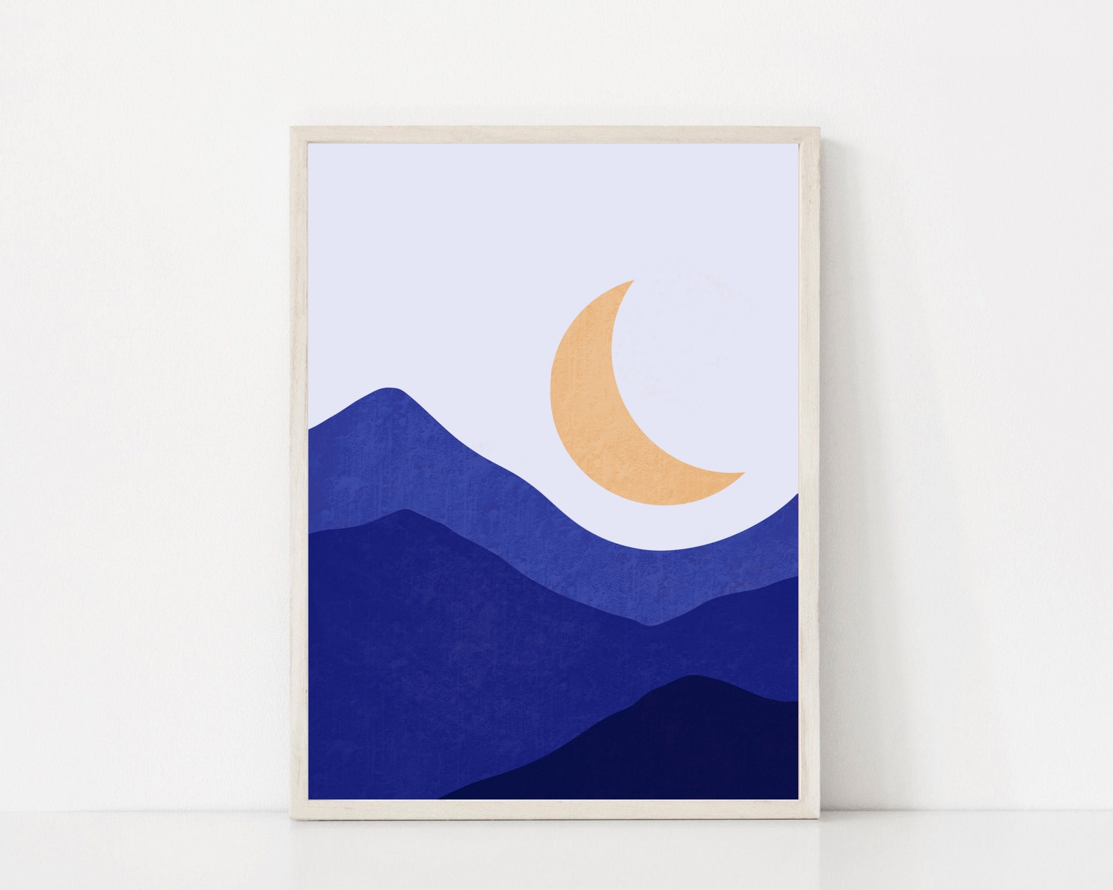 Indigo Boho Prints Set of 2 Sun Moon Prints Boho Art Prints - Etsy