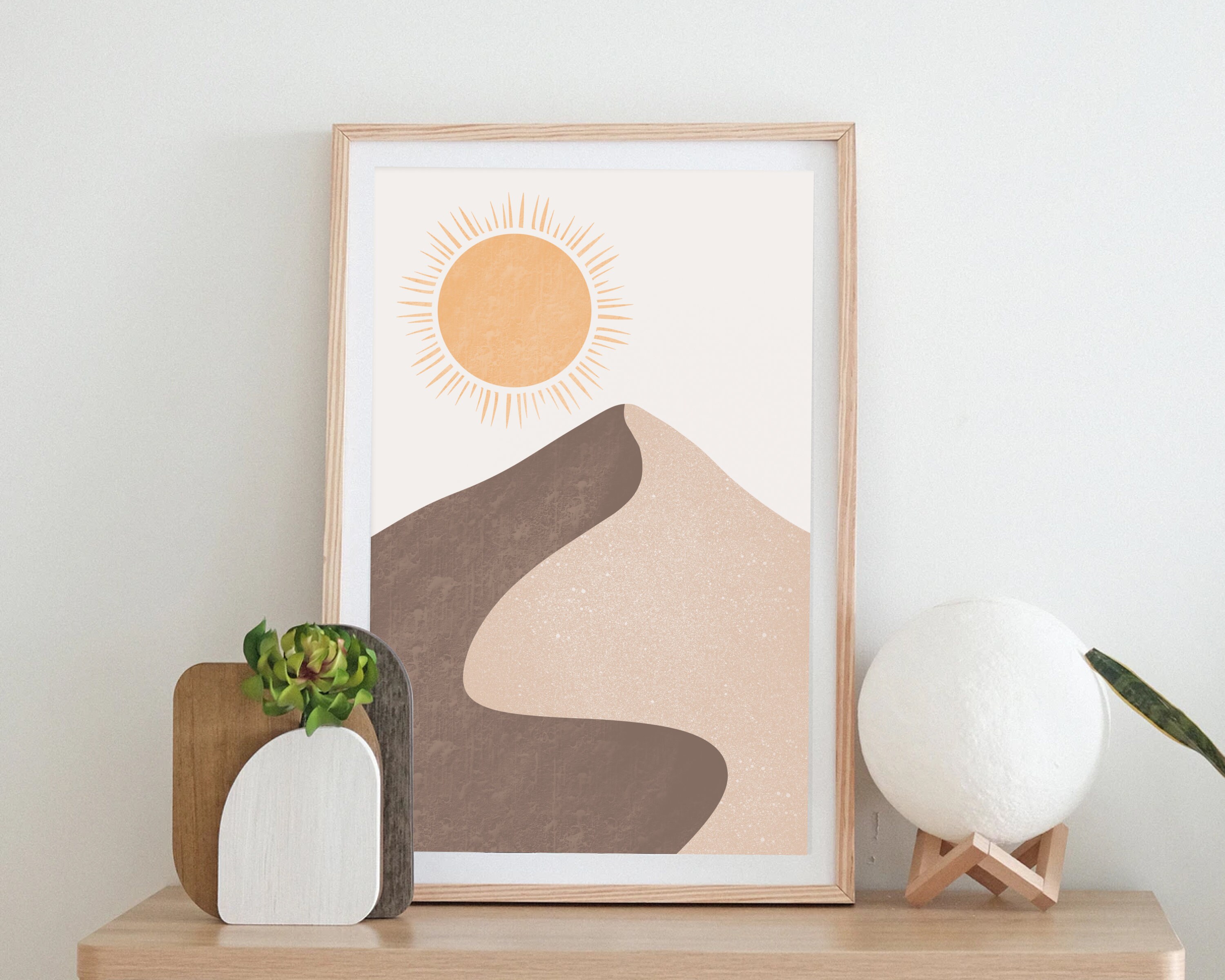 Desert Sun Boho Art Print, Bohemian Wall Decor, Boho Art Prints ...