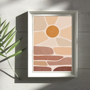 Boho Print Set of 3, Boho Art Prints Set, Minimalist Poster, Sun Moon ...