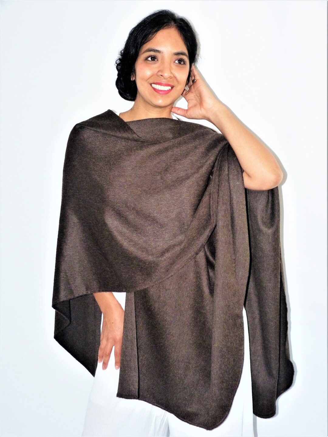 Peruvian Fascia Brown Ruana Wrap Shawl 100% Baby Alpaca - Etsy