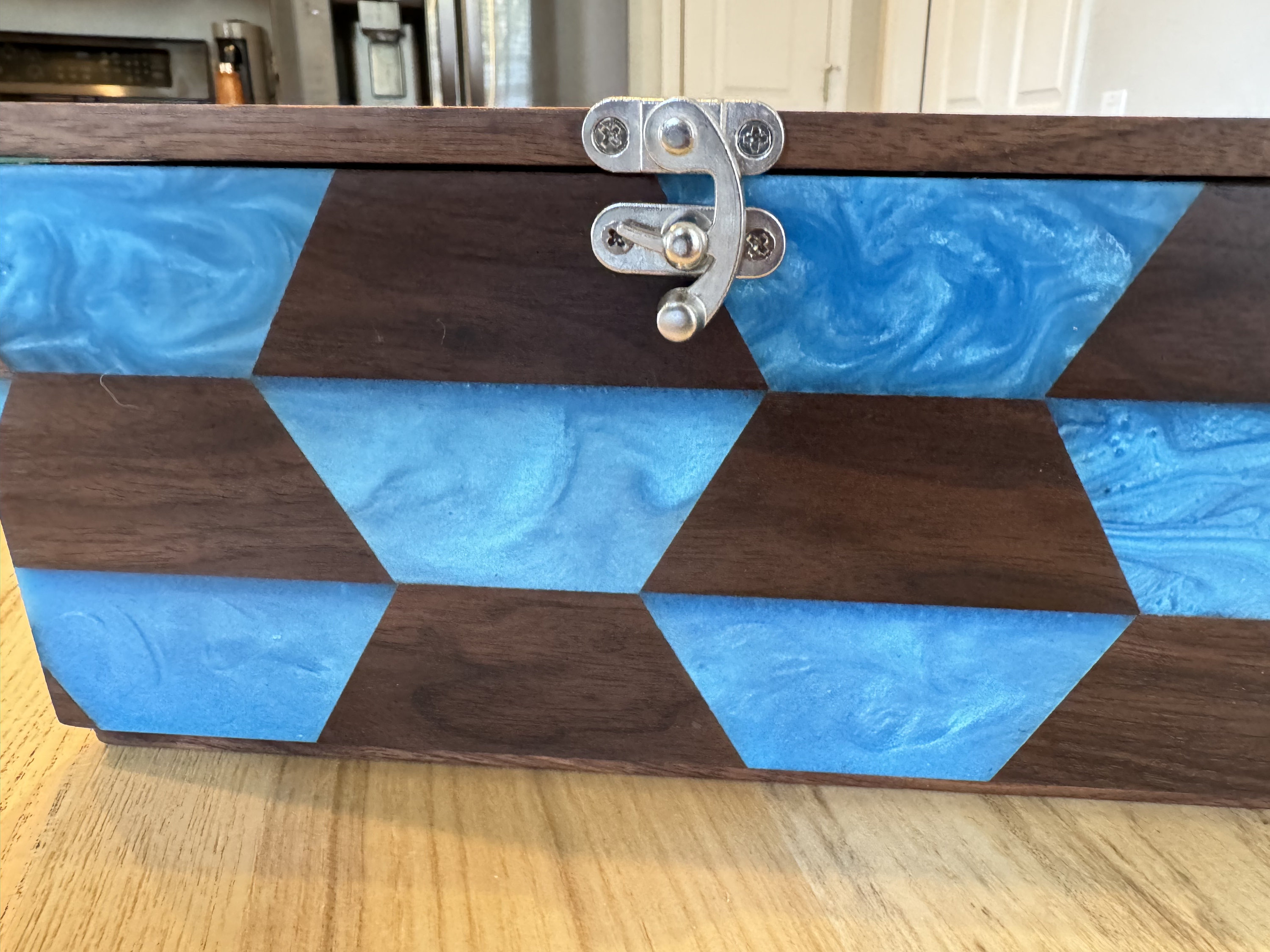 Walnut & Epoxy Hexagonal Keepsake Box - Etsy