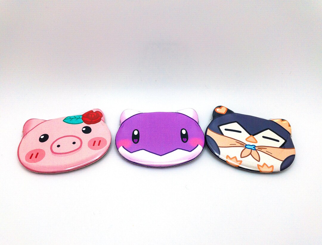 2.3" OBSYDIA Mascot Cat Shaped Button Pins - Etsy