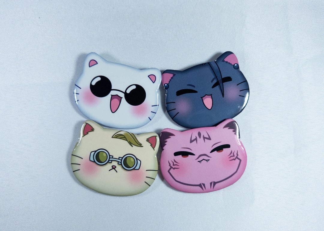 2.3" Jjkat Cat Shaped Button Pins - Etsy