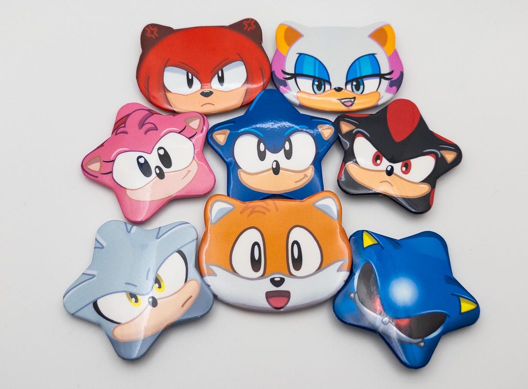 2.2" Sonic the Hedgehog Fun Shaped Button Pins - Etsy