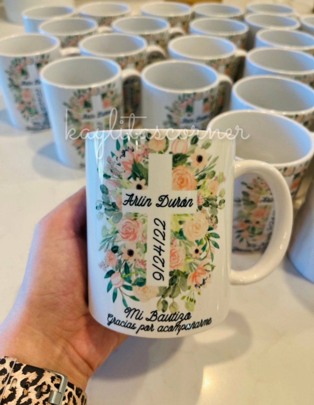 Baptism Mugs - Mi Bautizo Mugs - Thank You Mugs - Customizable Design ...
