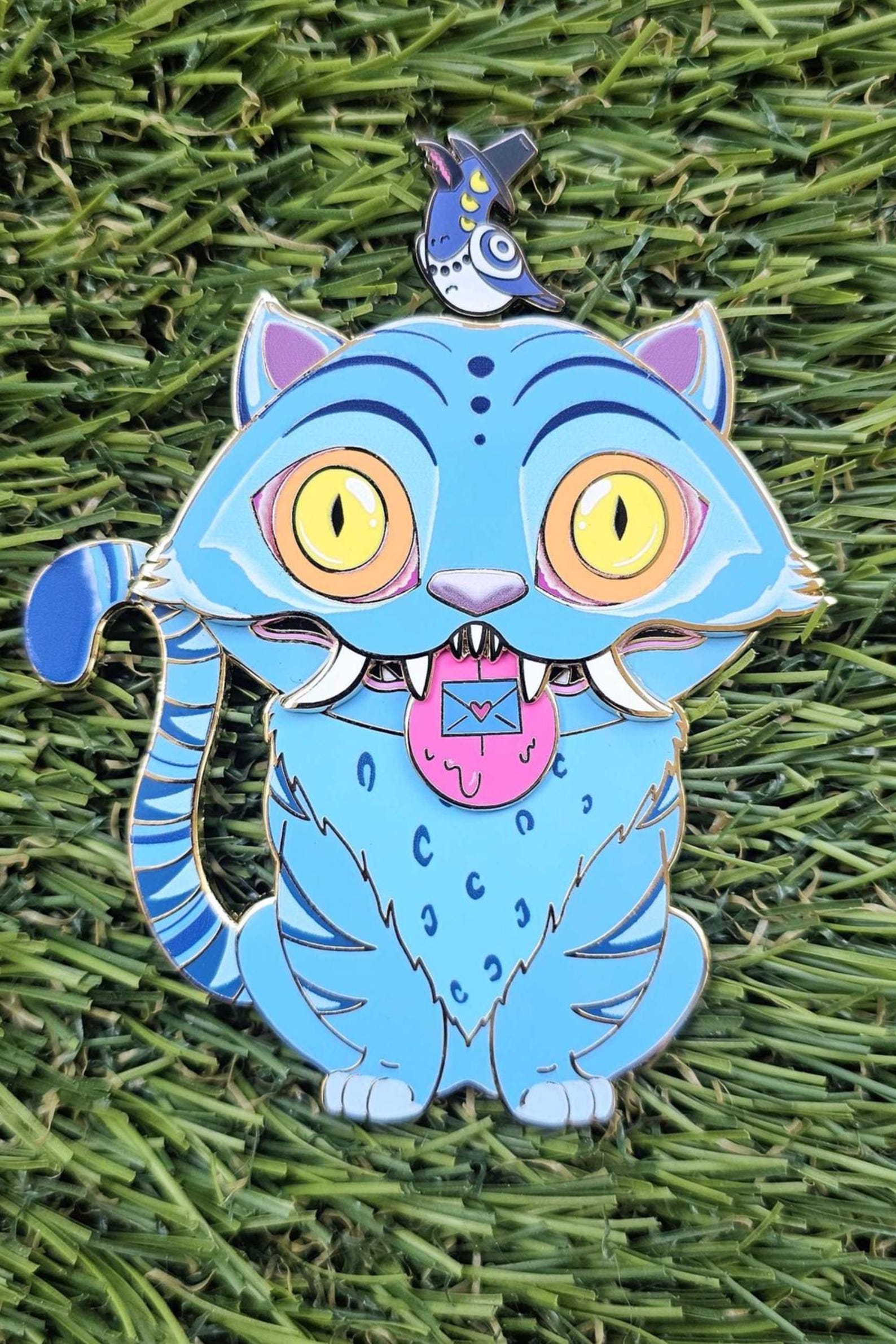 Derpy Tiger Pin With Sliding Tongue - Etsy