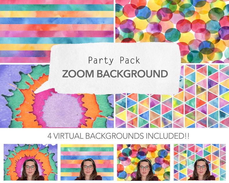 Colorful Digital Zoom Background_ Instant Download Pack_4 High - Etsy