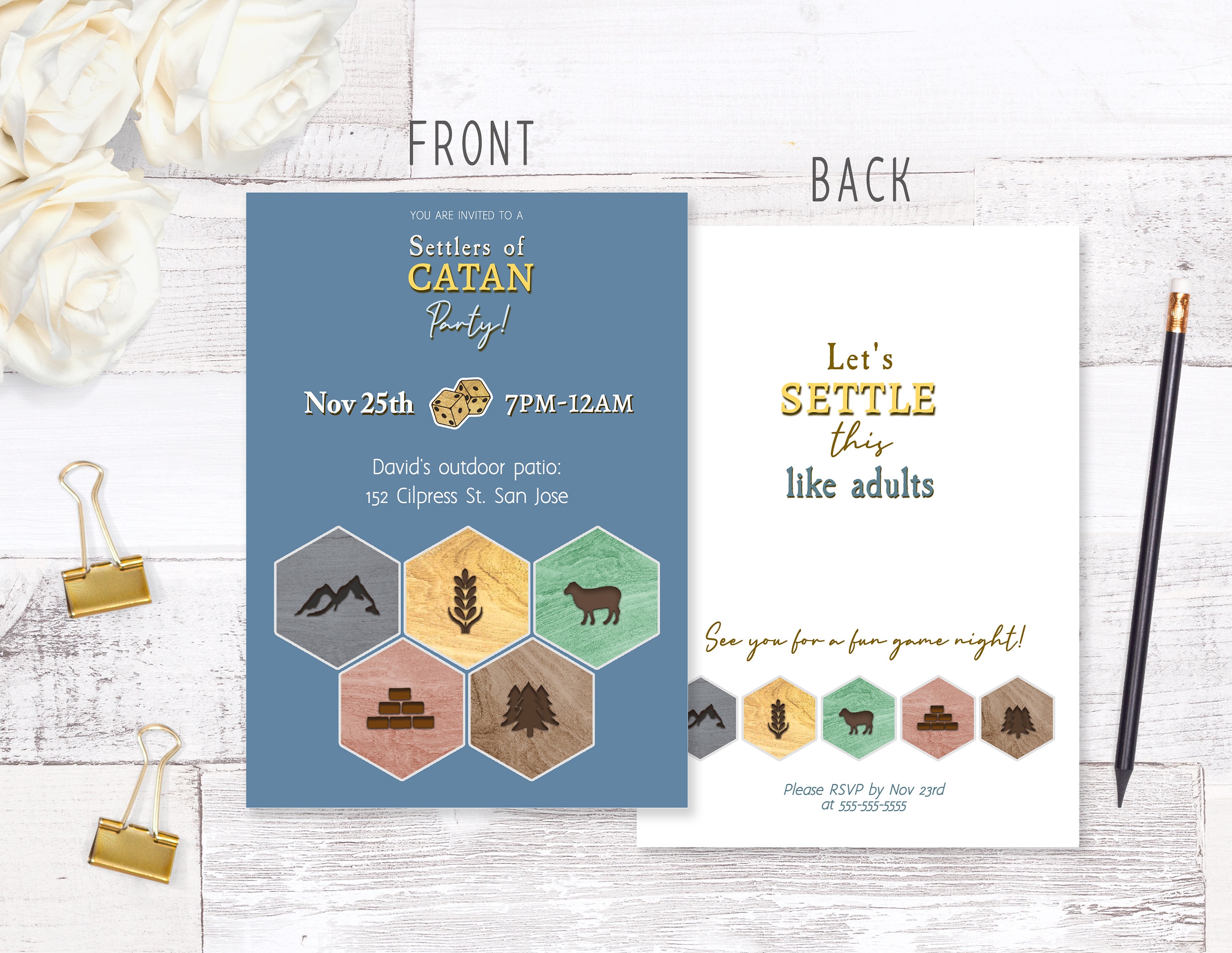 Editable Catan Game Night Party Printable Invitation_e-invite_gamer ...