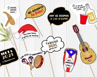 Printable Spanish Puertorican Photo Booth Props_quarantine New | Etsy ...