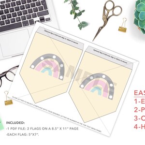 Customizable Birthday Boho Rainbow Banner_printable Bunting - Etsy