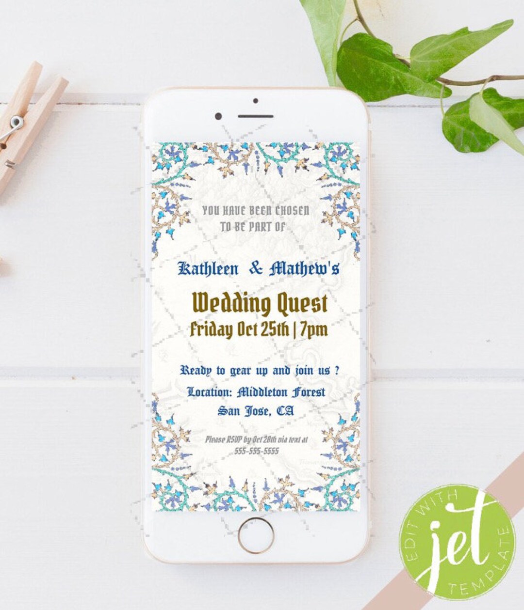 Editable RPG Theme Wedding _electronic Invitation_e-invite_mobile ...