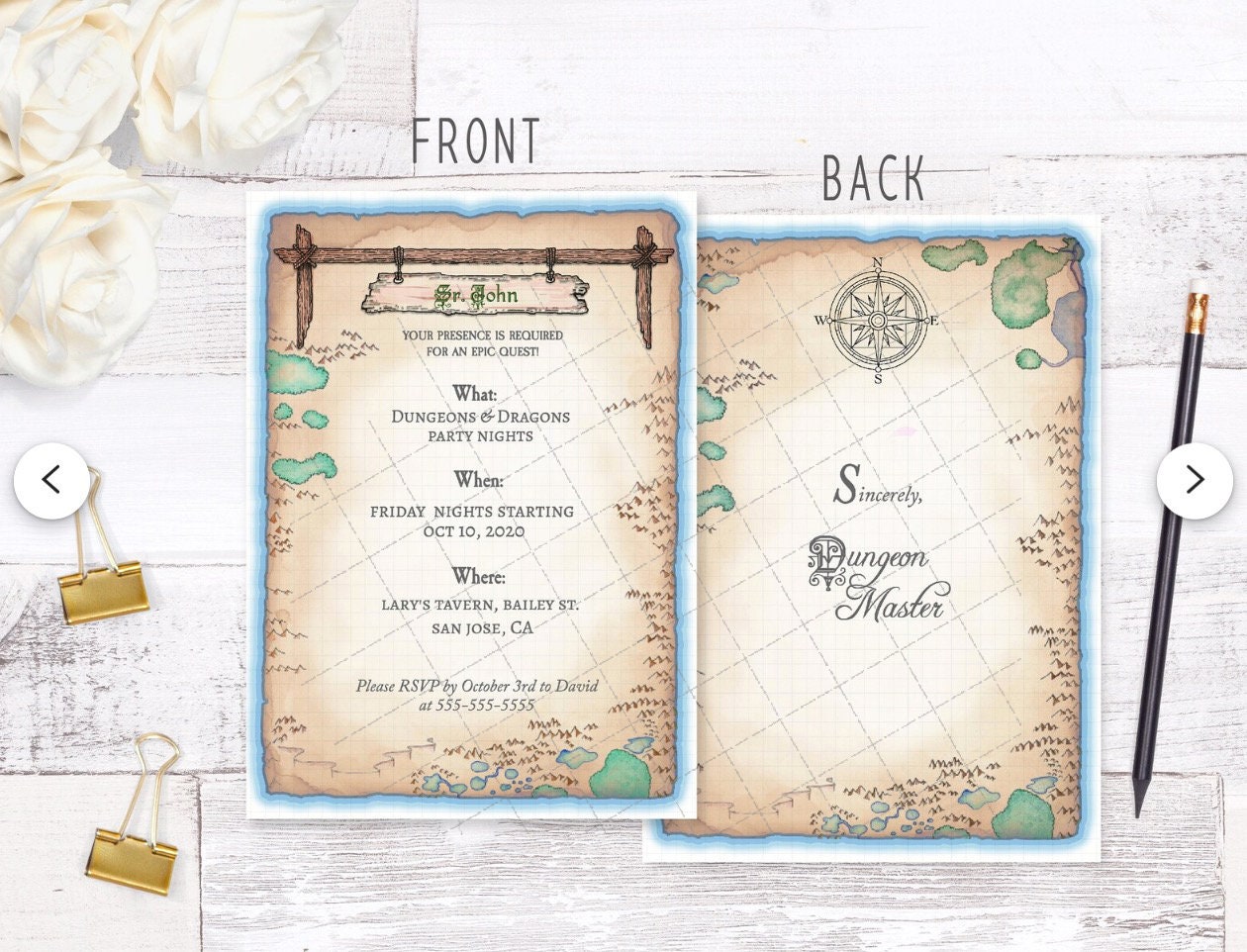 Editable RPG Game Night Printable Invitation Template, Dnd Terrain Map ...