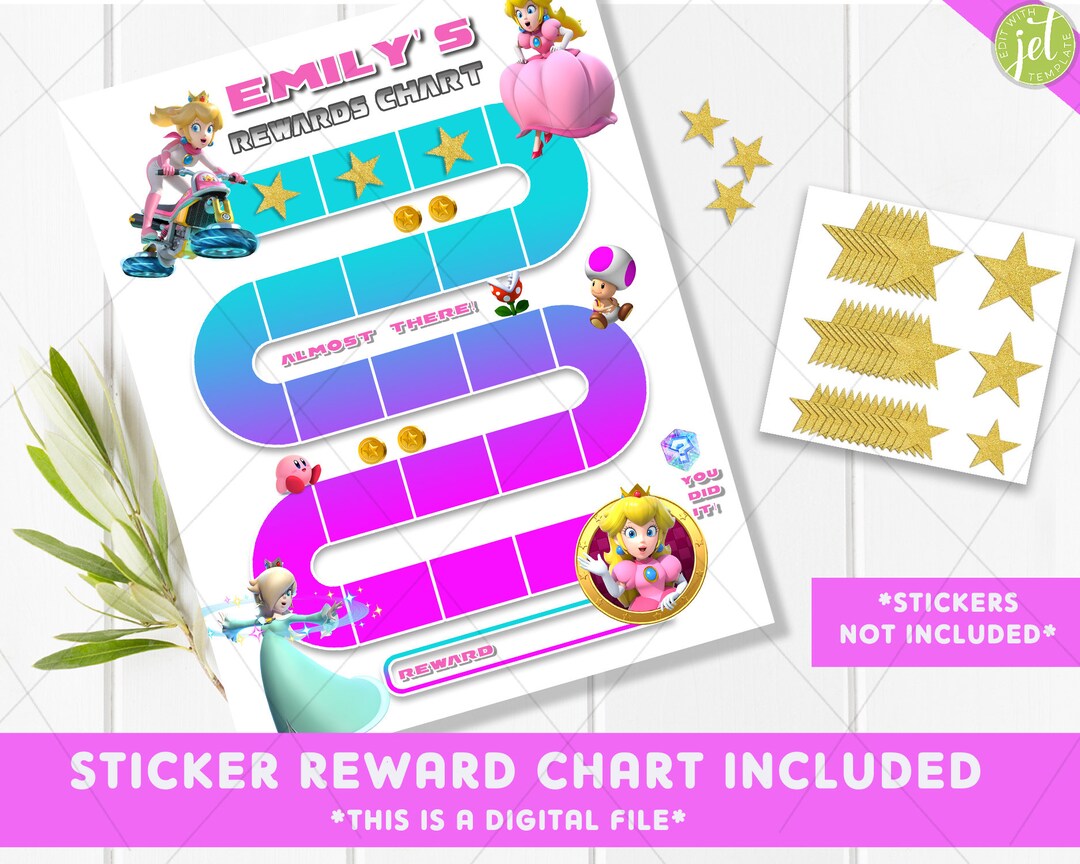 Super Mario Princess Peach Printable Reward Chart for Kids, Good ...