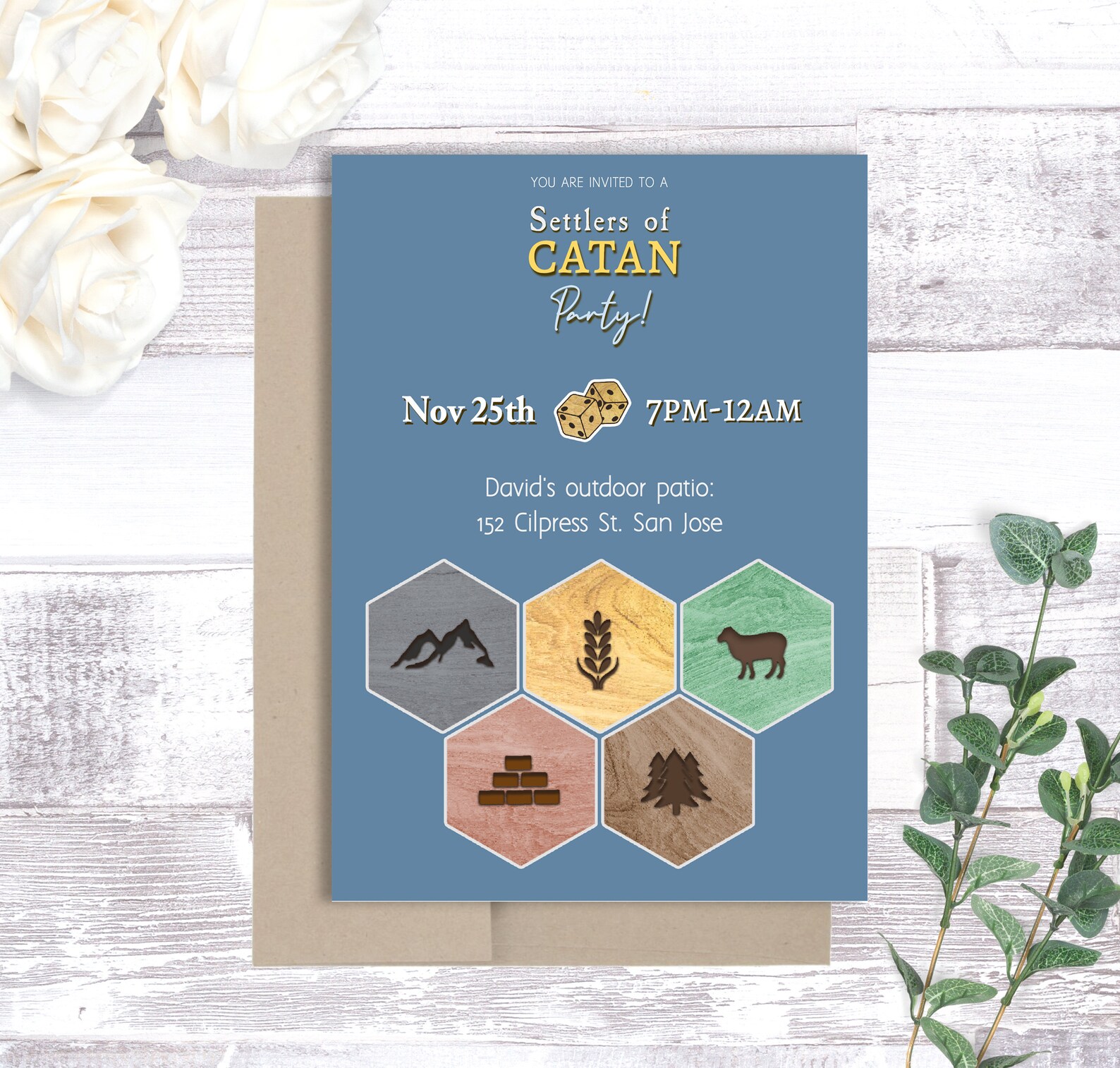 Editable Catan Game Night Party Printable Invitation_e-invite_gamer ...