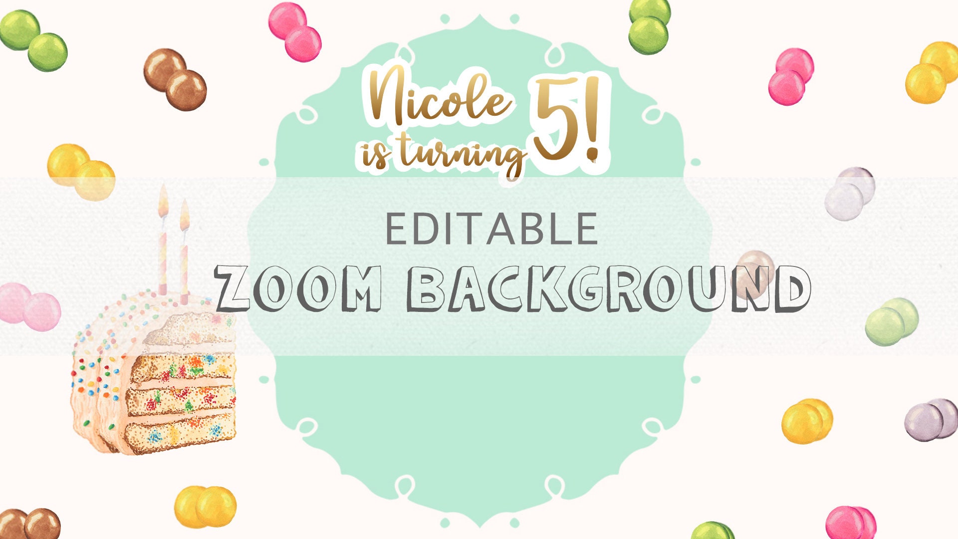 EDITABLE Birthday Party Zoom Background_ Digital Backdrop_ - Etsy