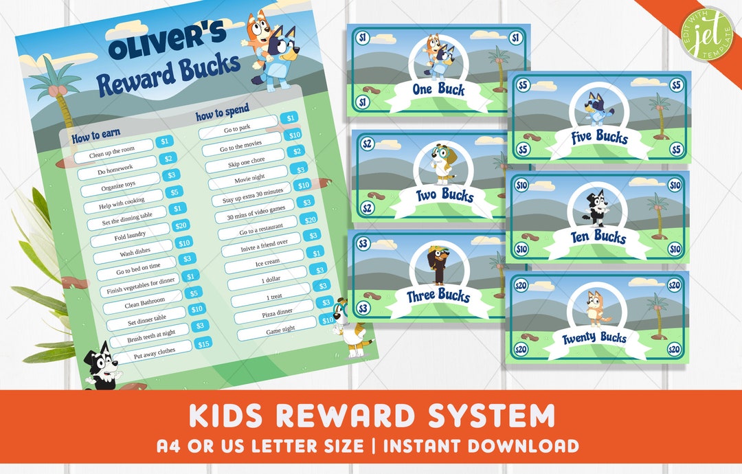 Dog Behavior Chart, Editable Printable Play Money, Mom Bucks, Good ...