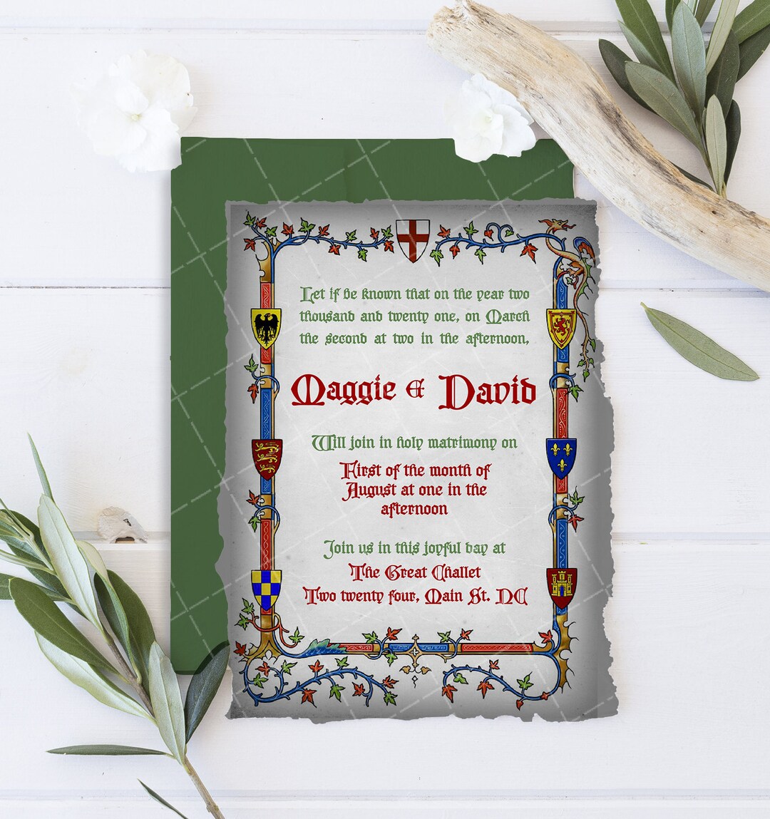 Editable Medieval Stone Grey Wedding Invitation_printable Template ...