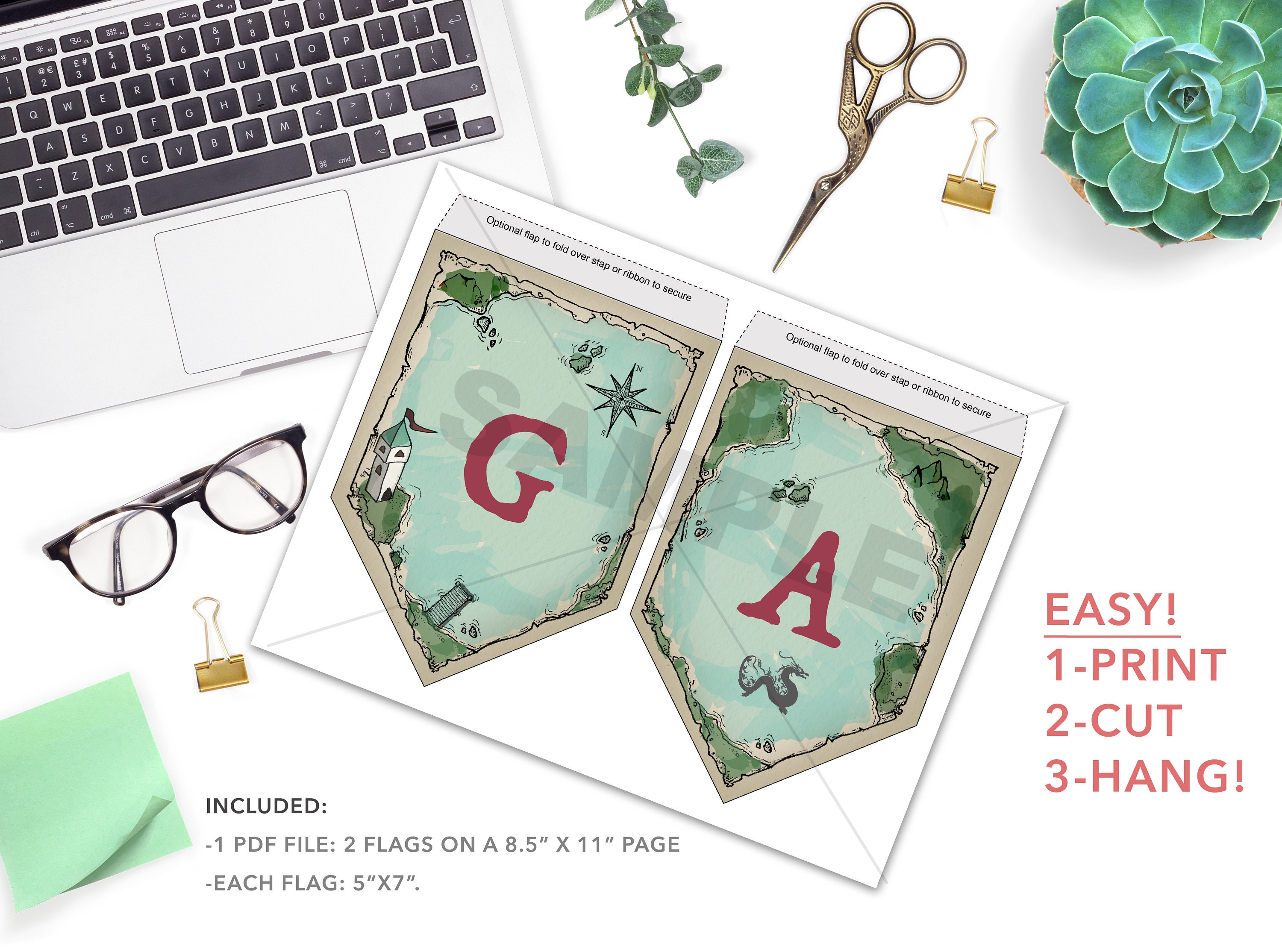 Customizable Adventure Map_game Night D&D Banner_printable Paper ...